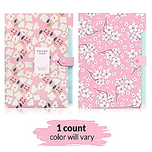 SKYDUE Expanding File Folders with 8 lables, Floral Printed Accordion Document Folder Organizer US Letter Size