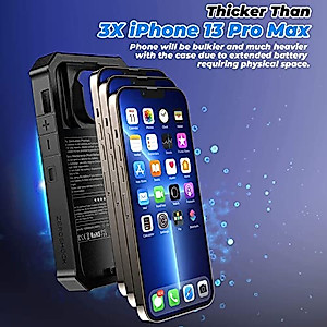 ZEROLEMON Battery Case for iPhone 13 Pro Max / 14 Plus, 10000mAh Wireless Charging Supported, RuggedJuicer Portable Extended Battery Charger Cover with Rugged Case for iPhone 13 Pro Max / 14 Plus