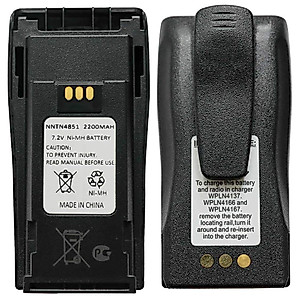 Teseko NNTN4851 NNTN4851A NNTN4496 NNTN4497AR NNTN4970A 7.2V 2200mAh Ni-MH Two-Way Radio Battery Replacement for Motorola CP040 CP140 CP150 CP160 CP180 CP200 PR400 EP450+Belt Clip