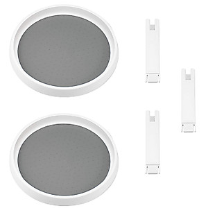 Lawei 2 Pack 2 Tier Lazy Susans Turntable - 10 Inch Pantry Cabinet Lazy Susan Storage Turntable Rotating Spice Rack for Spices, Condiments, Baking