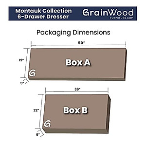 Grain Wood Furniture Montauk 6-Drawer Dresser, Driftwood