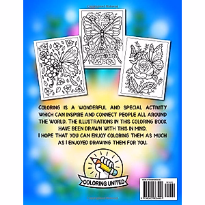 Large Print Butterflies and Flowers Easy Coloring Book: Simple and Bold Coloring Pages with Relaxing Nature Scenes for Beginners, Teens, Women, Seniors