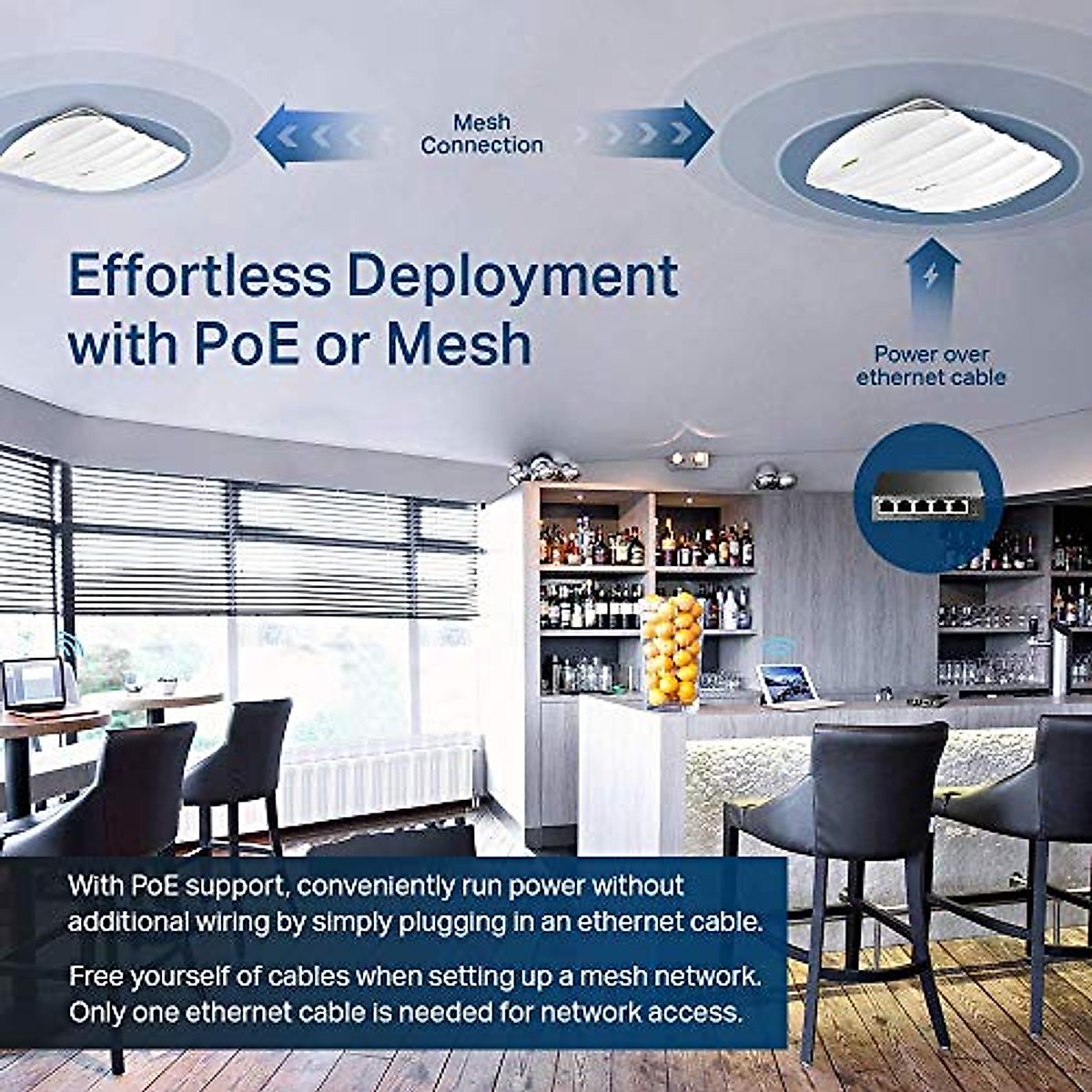 TP-Link EAP245 V3 | Omada AC1750 Gigabit Wireless Access Point | Business WiFi Solution w/ Mesh Support, Seamless Roaming & MU-MIMO | PoE Powered | SDN Integrated | Cloud Access & Omada App | White