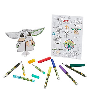 Star Wars Mandalorian Baby Yoda Coloring & Sticker Activity Set for Kids with Travel Carrying Case