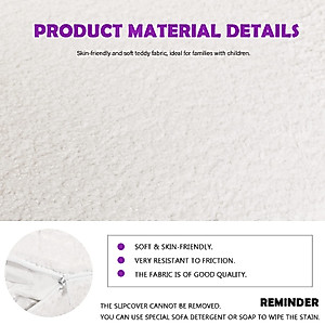 TYBOATLE Accent Chair, Mid-Century Modern Fabric Living Room Arm Chair, Furry Cozy Upholstered Armchair w/Side Pocket, Reading Lounging Side Chairs for Office, Apartment, Bedroom (Cream White)