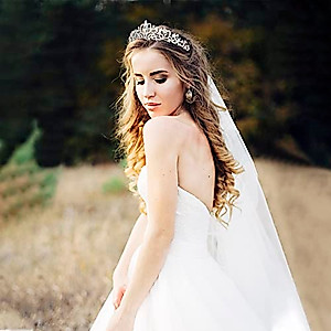 CIEHER AB Rhinestones Tiara Crowns for Women Girls Princess Crown Tiaras for Women Bridal Wedding Prom Quinceanera Birthday Crown Christmas Crown Gifts Hair Accessories for Women Girls