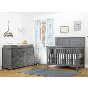 Sorelle Furniture Changing Table Topper for Dresser, Dressing and Diaper Changing Solution for Baby Dresser, Nursery Furniture-Grigio