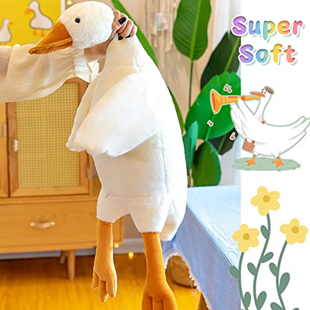 CottonStar Goose Stuffed Animal 20 Inch Cute Duck Plush Toy, Goose Plush Soft Swan Hugging Pillow, Gift for Kids and Friends, White