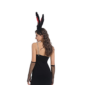 Kikazarru Bunny Ears Headband Bunny Costume Accessories Fishnet Gloves And Rabbit Ears Headband