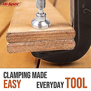 Hi-Spec 3pc Mini Small C Clamps Set. 1, 2 & 3 Inch Metal Clamps for DIY, Crafts, Woodworking & Carpentry