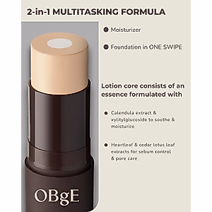 OBgE Natural Cover Foundation #23 (Beige, 0.5oz)- Stick Foundation with Brush for Flawless Skin Tone Correction and Coverage. Long-Lasting Wear for Daily Use.