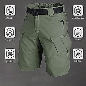 AUTIWITUA Men's Waterproof Tactical Shorts Outdoor Cargo Shorts, Lightweight Quick Dry Breathable Hiking Fishing Cargo Shorts Black