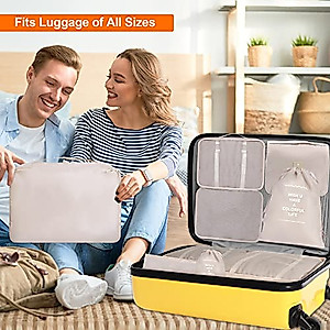 9 Set Packing Cubes for Suitcases, kingdalux Travel Luggage Packing Organizers with Laundry Bag, Compression Storage Shoe Bag, Makeup Bag, Clothing Underwear Bag, for Man & Woman