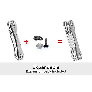 KEYSMART Key Holder for Keychain Key Ring - Compact Key Organizer Key Chain Key Case, Minimalist Pocket-Sized EDC Keychain, Loop Piece for Car Fobs, Expandable (up to 14 Keys, Titanium)