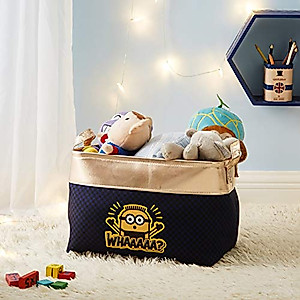 Idea Nuova Minions Rectangular Storage Bin with Gold Trim and Handles