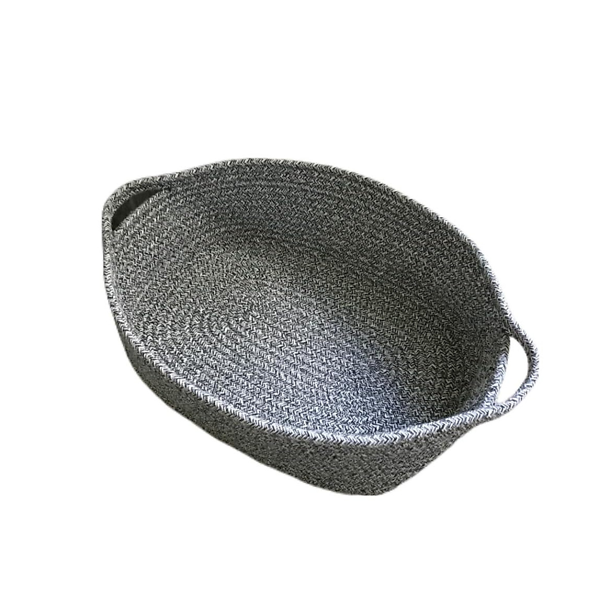 GIFTEXPRESS Gray Woven Basket - 15" x 10" x 5" Cotton Rope Organizing Baskets for Baby Items or Cat & Dog Toys - Cute Soft Gift Storage Bin w/Handles