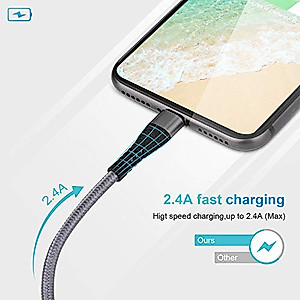 4Pack【Apple MFi Certified 】 Long iPhone Charger Cord, iPhone Charger 10 ft, iPhone Charger Cable Compatible with iPhone 14/13/12/11/11Pro/11Max/ X/XS/XR/XS Max/8/7/6/5S/SE/iPad Mini，More