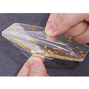 Mini Skater 3pcs Clear Acrylic Bar Coaster Gold Foil Modern Cup Drink Mat Plate Creative Rug Mug Pad for Table Countertop Desk Cold Hot Drink Coffee Tea Kitchen Home Decor (Modern Hexagon)