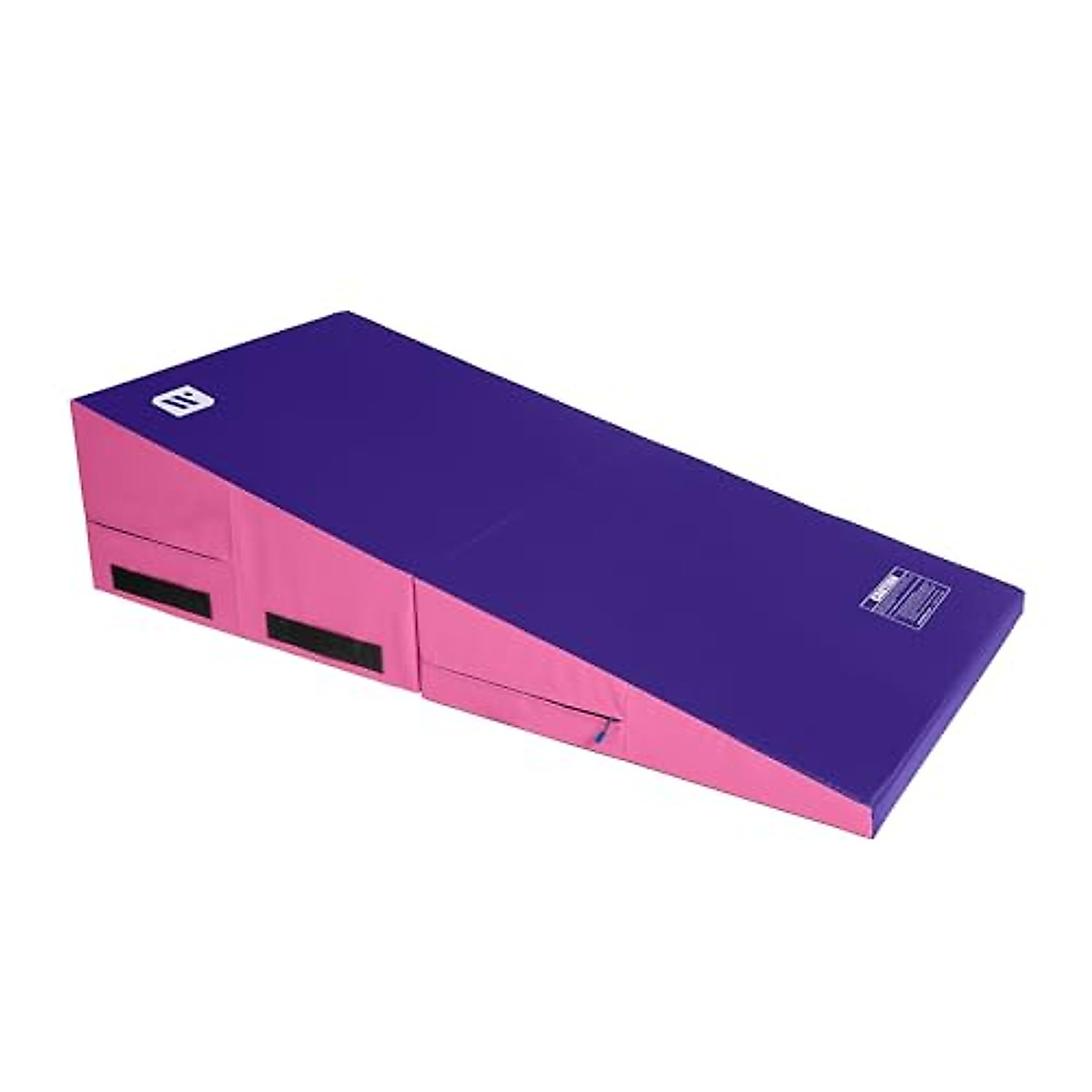 We Sell Mats Gymnastics Incline Mat, Folding and Non-Folding Cheese Wedge Skill Shape, Tumbling Mat for Gymnastics Training, Cheerleading and Obstacle Courses, Purple / Pink, 60" x 30" x 15" - Medium