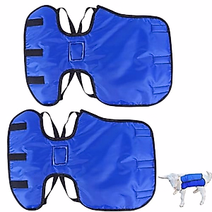 2 Pcs Goat Coat for Winter Goat Blanket Cold Weather Waterproof Windproof Goat Jacket Blanket to Keep Goat Warm Lamb Coat with Straps, Blue