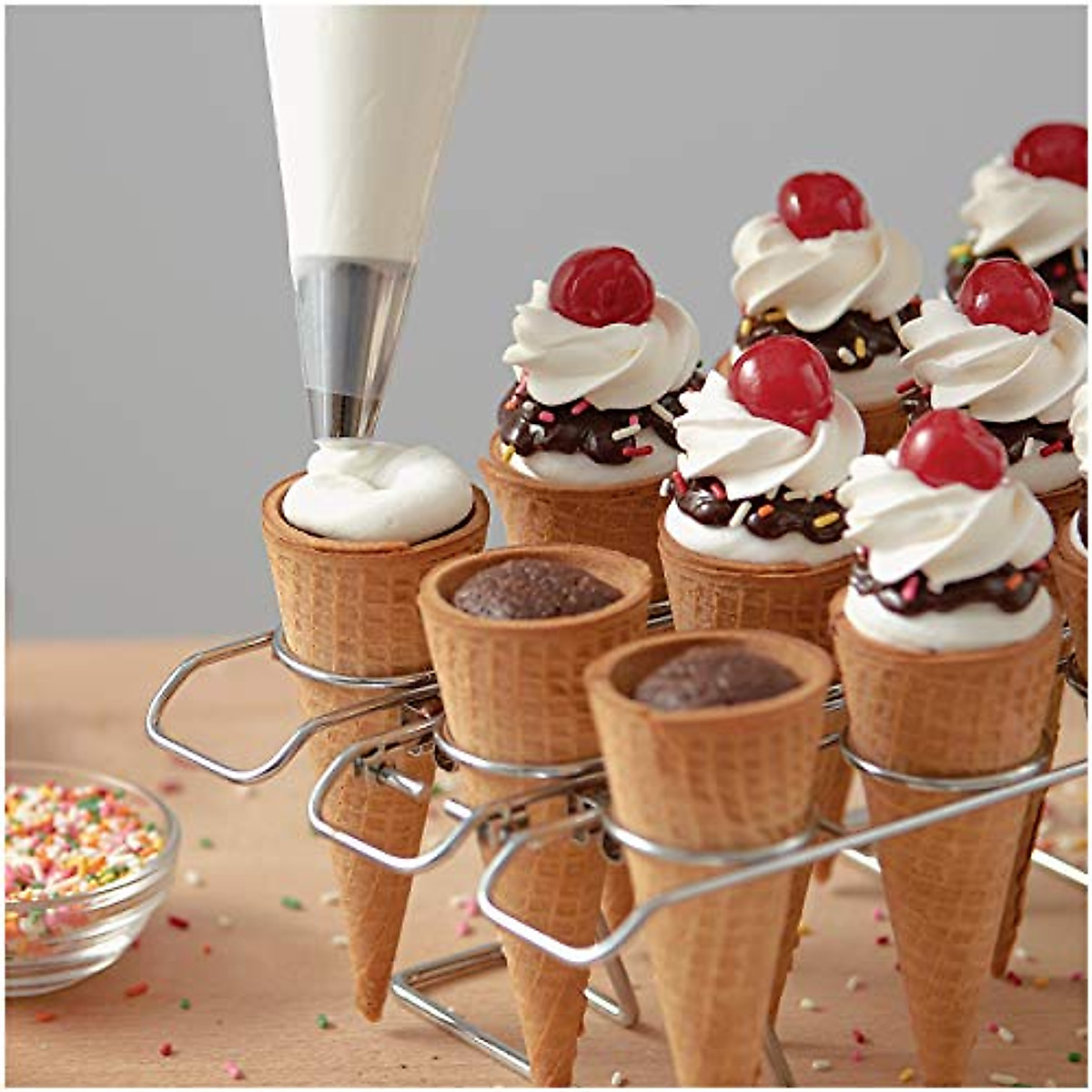 Wilton Cupcake Cones Baking Rack, 12-Cavity Ice Cream Cone Cupcakes Holder
