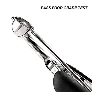 Extra Small Cookie Scoop 1 tsp, Professional Stainless Steel Mini Ice Cream Scoop 25 mm, Melon Baller Scoop Good Soft Grips, Quick Trigger Release