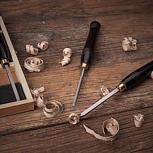Urbansential Woodworking HSS Wood Turning Tools Lathe Chisel Set of 5 pcs Mini with Wooden Box, Ideal for Pen Turning and Small Projects