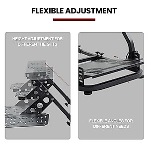 Supllueer Foldable Flight Sim Stand with Multiple Shift Panels fit for Logitech X52 X56 G27 G29, Thrustmaster Hotas Warthog, Flight Simulator Cockpit without Wheel Pedal Shifter Seat