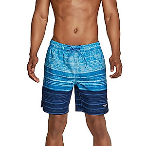 Speedo Men's Standard Swim Trunk Mid Length Redondo Floral, Reign Peacoat, Large