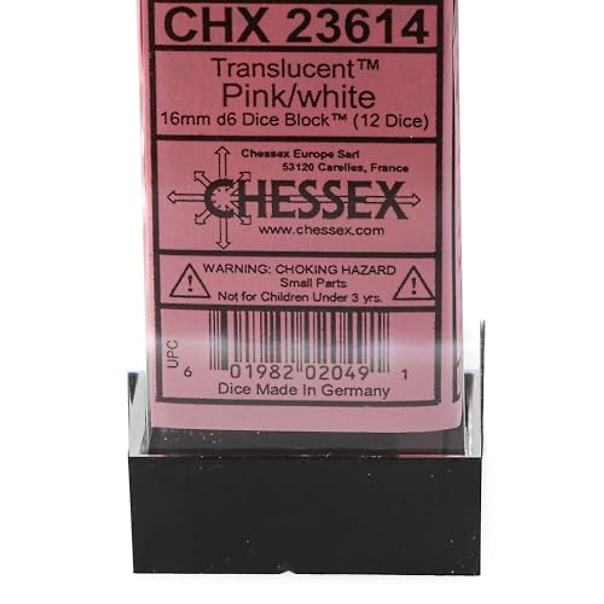 Chessex Polyhedral Translucent 12-Die Set, 16mm 6D Pink/White Dice for Dungeons and Dragons (DND), Role Playing Games, MTG, Pathfinder, Table Game, Board Games