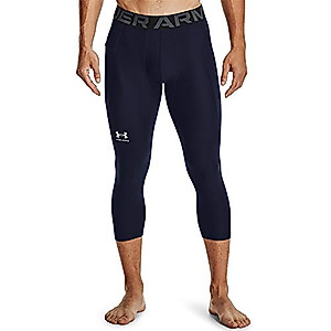 Under Armour Men's Armour HeatGear 3/4 Leggings , Midnight Navy (410)/White, Medium
