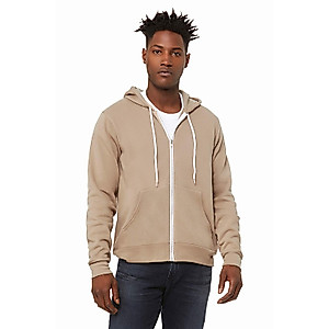 BELLA + CANVAS - Unisex Sponge Fleece Full-Zip Hoodie - 3739 - XL - Tan
