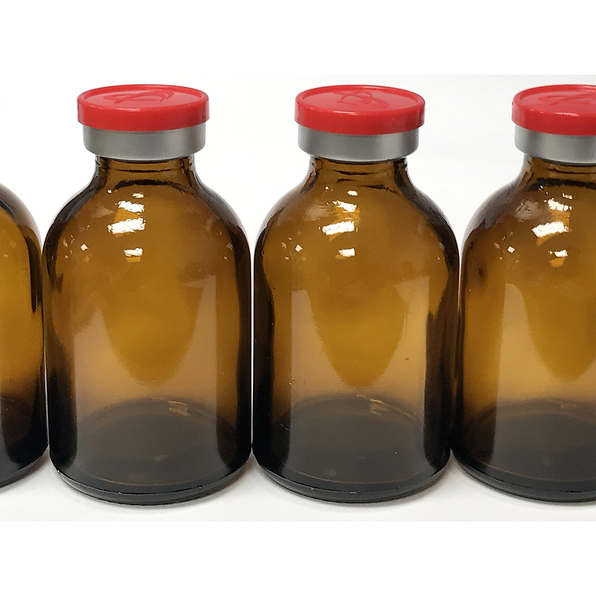 30ml Sterile Amber Vial 25pk Red