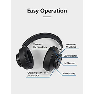 Bluedio BT5 Wireless Headphone and Wired Stereo Bluetooth Over-Ear Headset with Built-in Microphone, Suitable for Cell Phones Computer TV Laptop Travel and Work