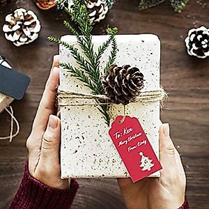 Gift Tags with Holes Present Wrap Tag Paper Small Xmas Gift Tags with Twine Vintage Gift Labels Christmas Tags Bulk 100pcs