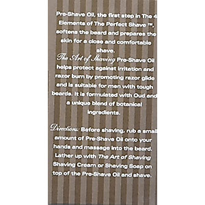 The Art of Shaving Pre Shave Beard Oil for Men, Protects Against Irritation and Razor Burn, Clinically Tested for Sensitive Skin, Oud, Woody, 2 Fl Oz