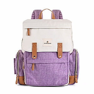 Ramhorn Diaper Bag Multifunction Travel Backpacks for Mom with Insulated Pockets and Laptop Compartment, purple