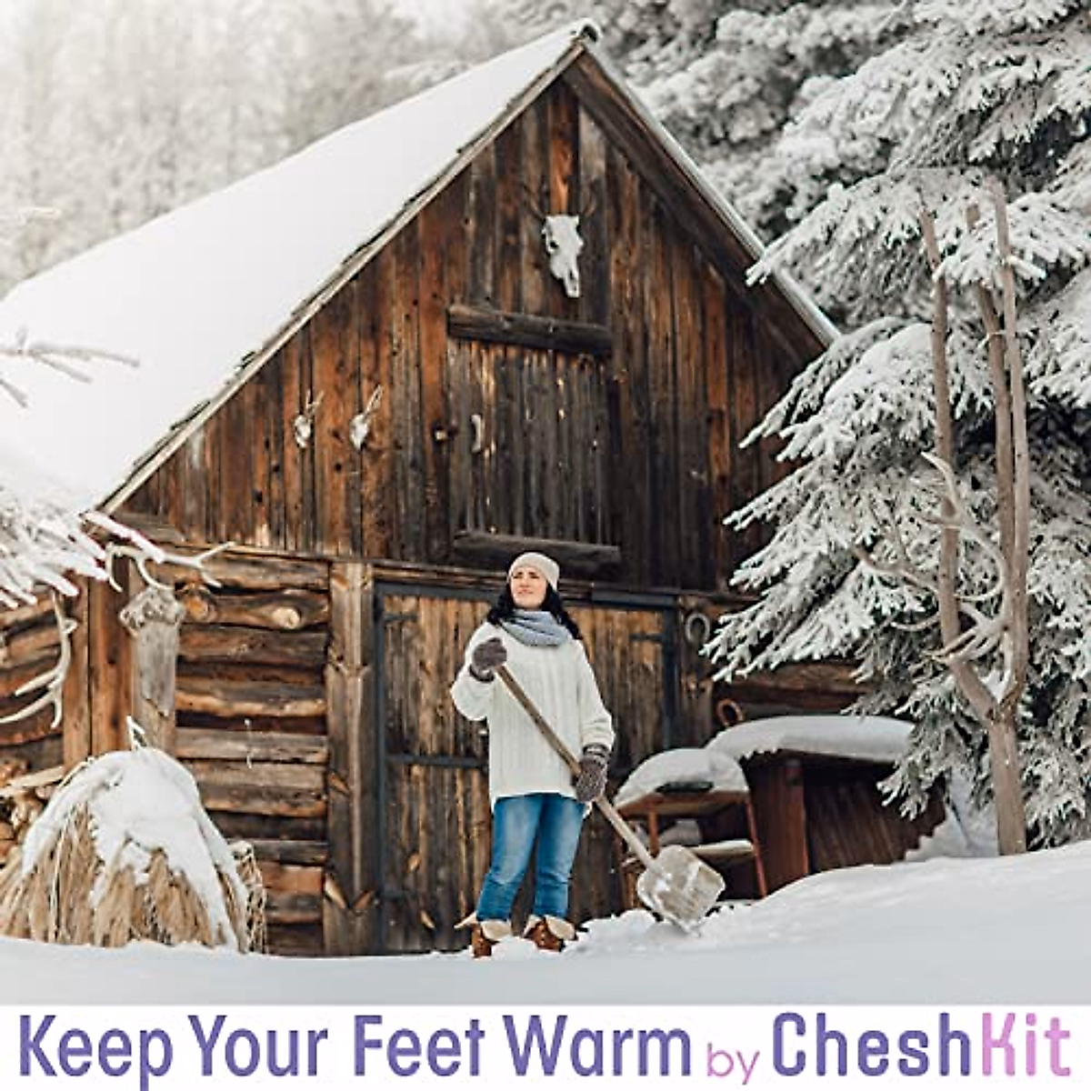 CheshKit Soft Thermal Boot Liner Socks - Outdoor Sport - Polartec Fleece Winter Socks (1 Pair Pack, Medium, Dark Grape)