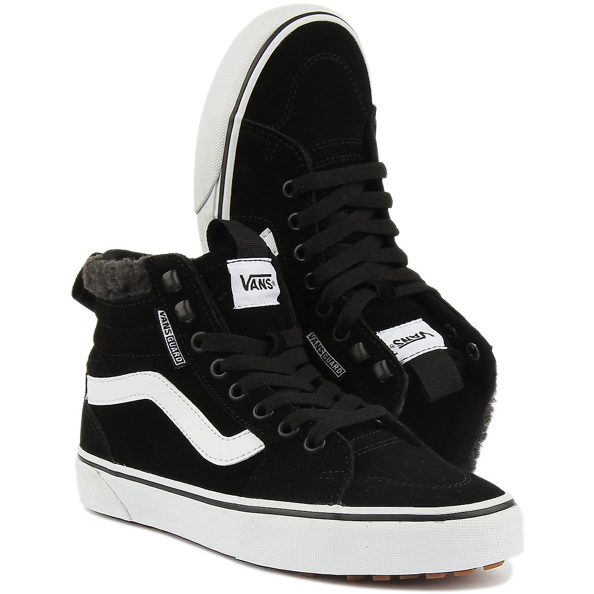 Vans Women's High-Top Sneaker, Suede Black White, 9