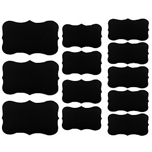 Allydrew Set of 24 Chalkboard Labels in Various Sizes for Organizing, Labeling, and Weddings - Fancy Rectangle