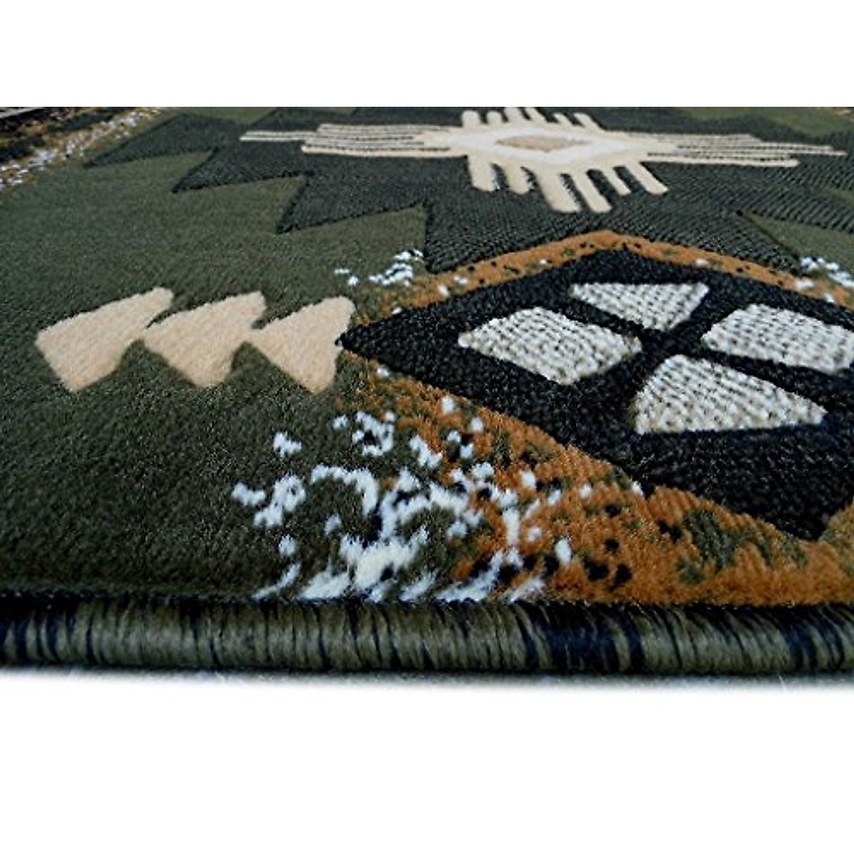 Southwest Native American Area Rug Sage Green (3 Feet X 5 Feet Oval)