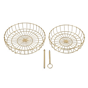 Naroote Fruit Basket Gold Color Nonslip Fruit Basket for Desktop Computer