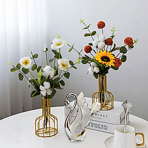 Swan Base Holder with 6pcs Coffee Dessert Dinner Spoon Set, Metal Coffee Spoon Organizer Teaspoon Fruit Dessert Flatware Sugar Ice Cream Spoons (Silver)