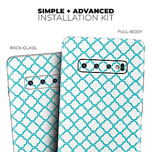 DesignSkinz Moracan Teal on White Protective Vinyl Decal Wrap Skin Cover Compatible with The Samsung Galaxy S20 (Screen Trim & Back Glass Skin)