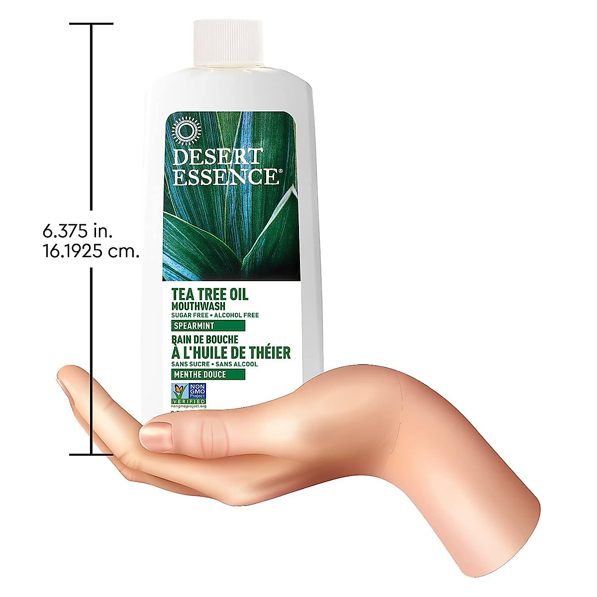 Desert Essence Refreshing Tea Tree Oil Mouthwash - 8 Fl Ounce - Essential Oil of Spearmint - Reduces Plaque Buildup - Complete Oral Care - Refreshing Taste - Vitamin C