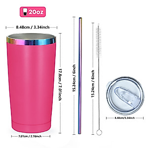 Icesip 20oz Tumbler with Lid And Straw,Stainless Steel Vacuum Insulated Mug,Double Wall Vacuum Insulated Coffee Cups for Cold & Hot Drinks,Insulation Travel Tumblers Cups