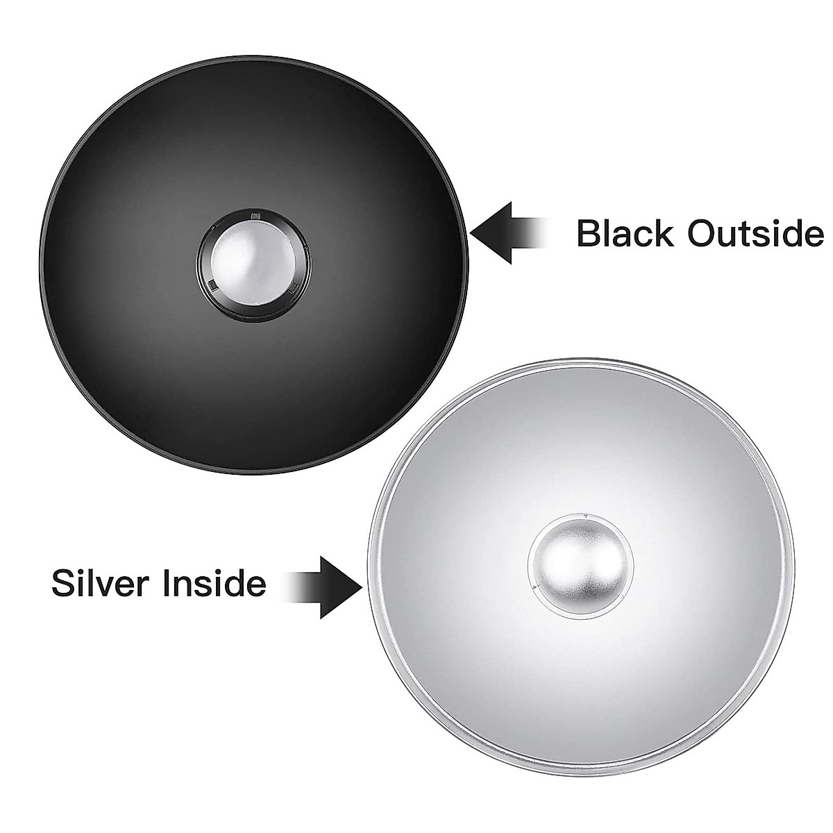 Soonpho 16 inch/42cm Standard Reflector Beauty Dish with Honeycomb Grid, Diffuser Sock and Bag,for Bowens Mount Studio Strobe Flash Light Like Neewer VC-400HS VE-300 Godox AD200 AD180 AD360(Silver)