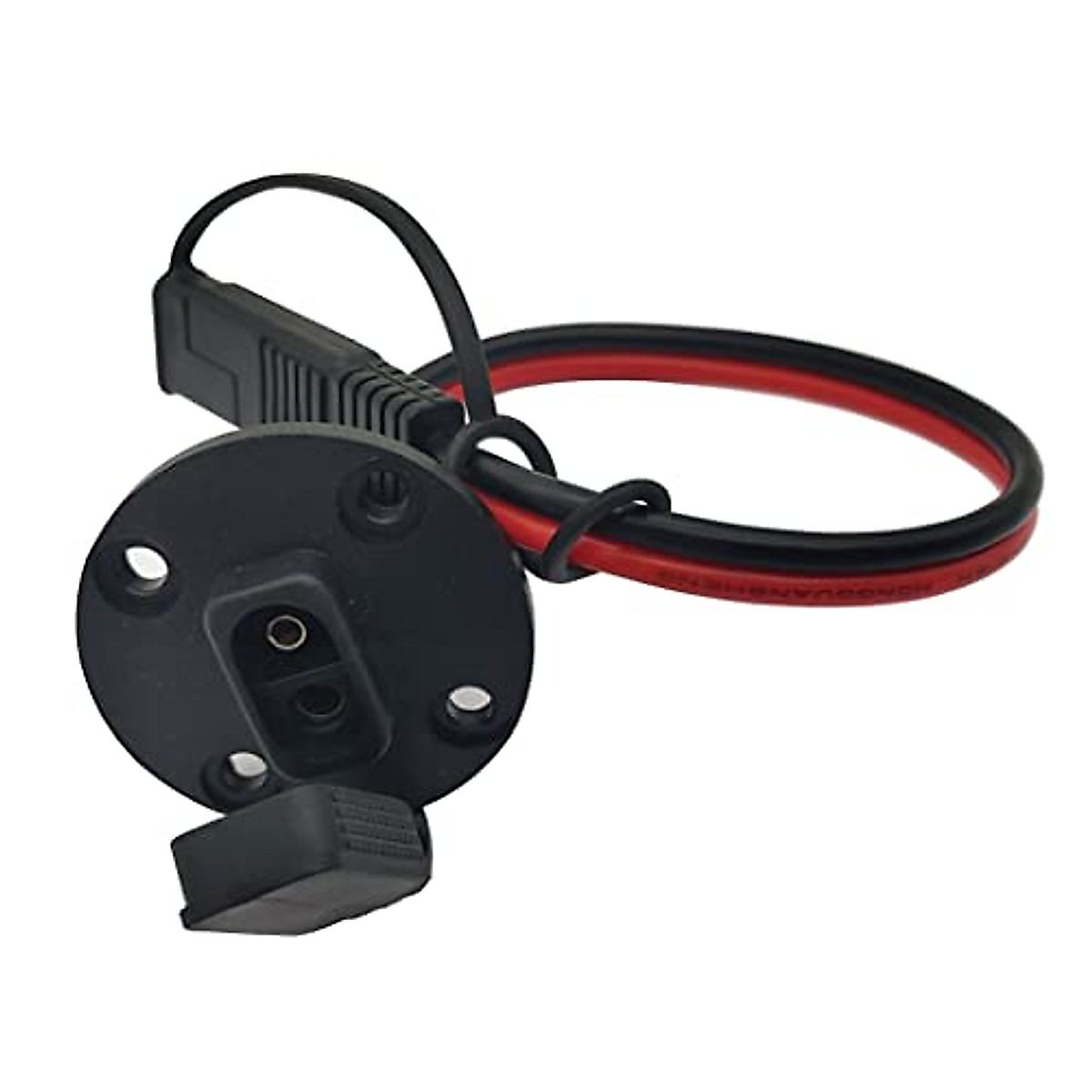 Halokny SAE Power Socket Sidewall Port, 12AWG SAE Solar Quick Connect Panel Flush Mount Plug Cable, Weatherproof SAE Extension Cable, with 4 Screws, for Automobile and Solar Panel (1Ft / 30CM)