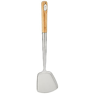 TableCraft Wok Spatula with Bamboo Handle, 14.5-Inch, Stainless Steel