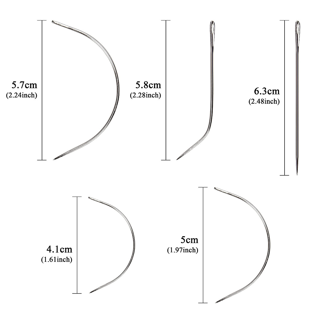 Lusecarl Needle and Thread for Hair Extensions 3 Rolls Hair Weave Sewing Threads with 10 Pcs C J I Shape Curved Upholstery Needles for Hand Sewing, Hair Extensions, Making Wigs DIY (10+3, Black)